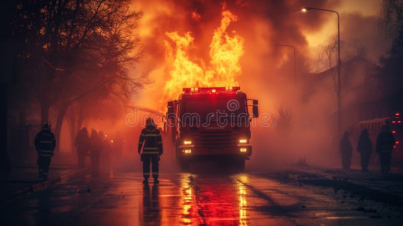 A Team of Firefighters Arrived at the Call, There Was Fire and Smoke ...