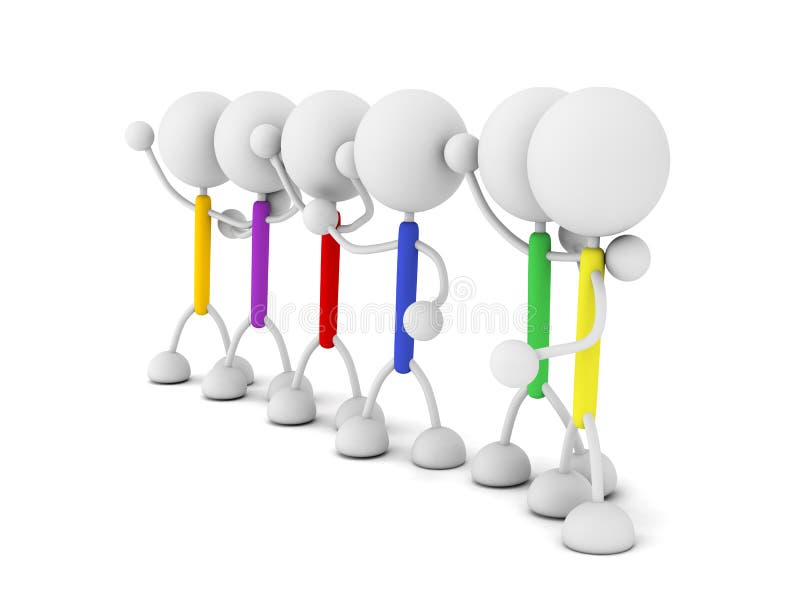 Team of five stock illustration. Illustration of friend - 220246666