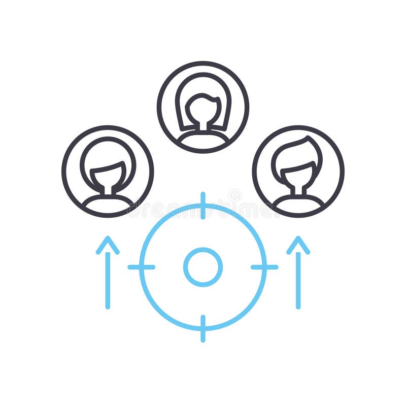 Team Focus Line Icon, Outline Symbol, Vector Illustration, Concept Sign ...