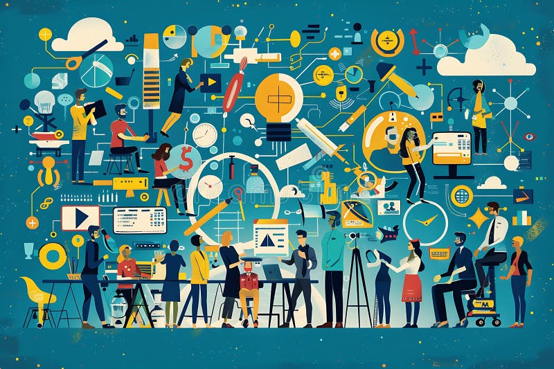 A Team-focused Poster with Objects of Innovation and Collaborative Work ...