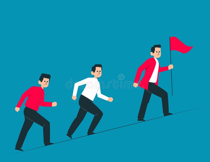 Team Following Their Leader. Teamwork Vector Concept Stock Vector ...