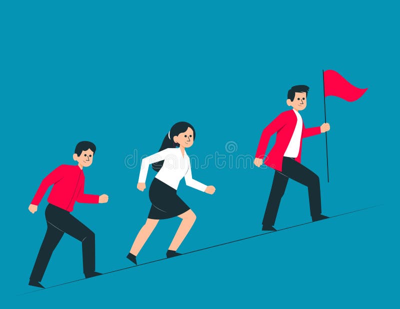 Team Following Their Leader. Teamwork Vector Concept Stock Vector ...