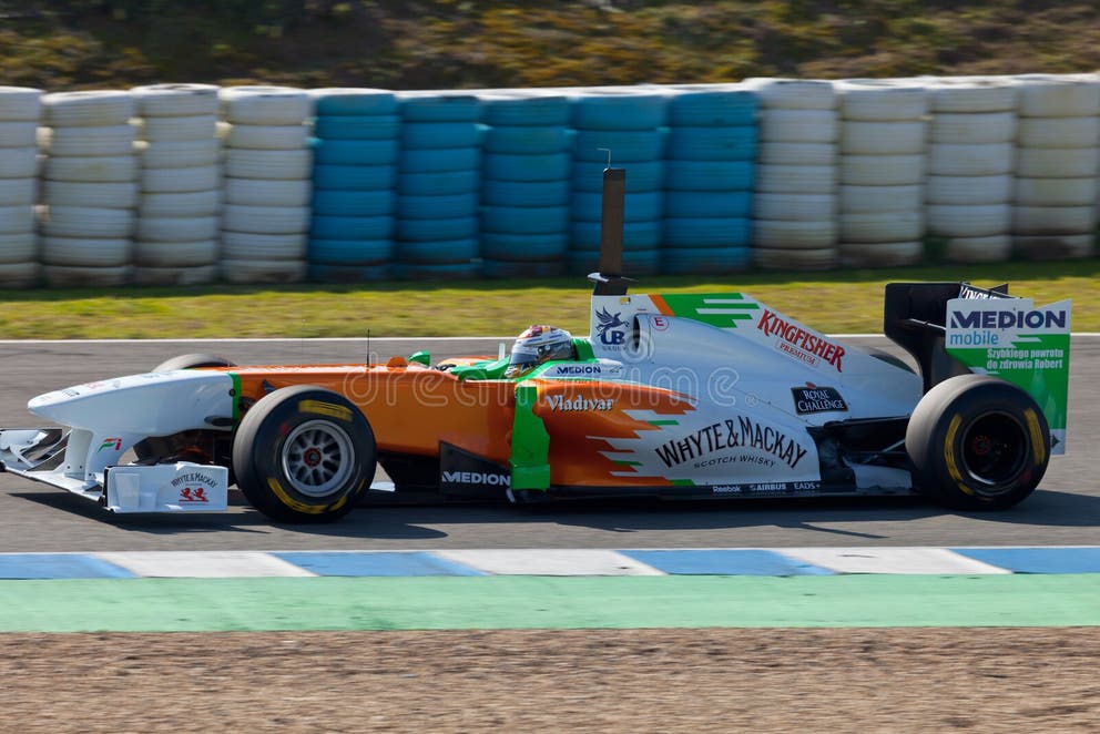 Team Force India F1, Adrian Sutil, 2011 Editorial Stock Image - Image ...