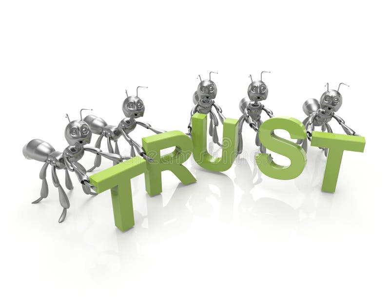Team forming Trust word stock illustration. Illustration of painting ...