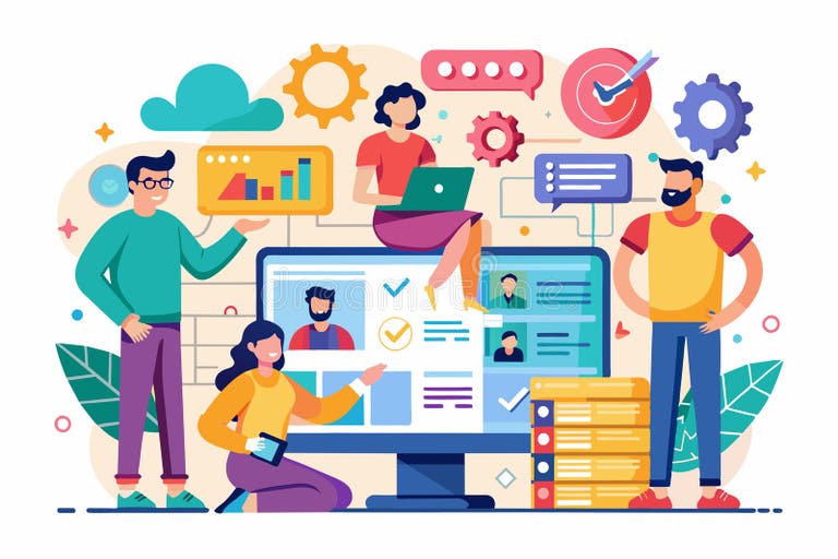 A Team of Four Professionals Engage in Collaborative Design Work ...