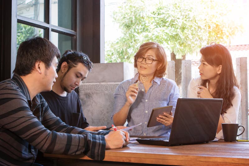 Team of Freelance Meeting for Working Solution in Home Office Stock ...