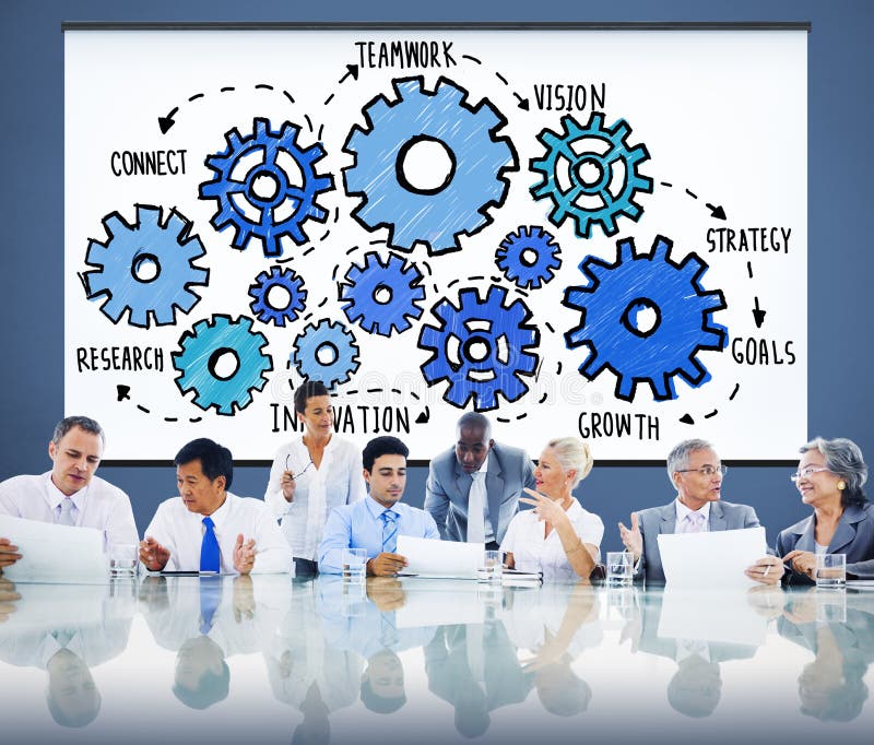 Team Functionality Industry Teamwork Connection Technology Concep Stock ...