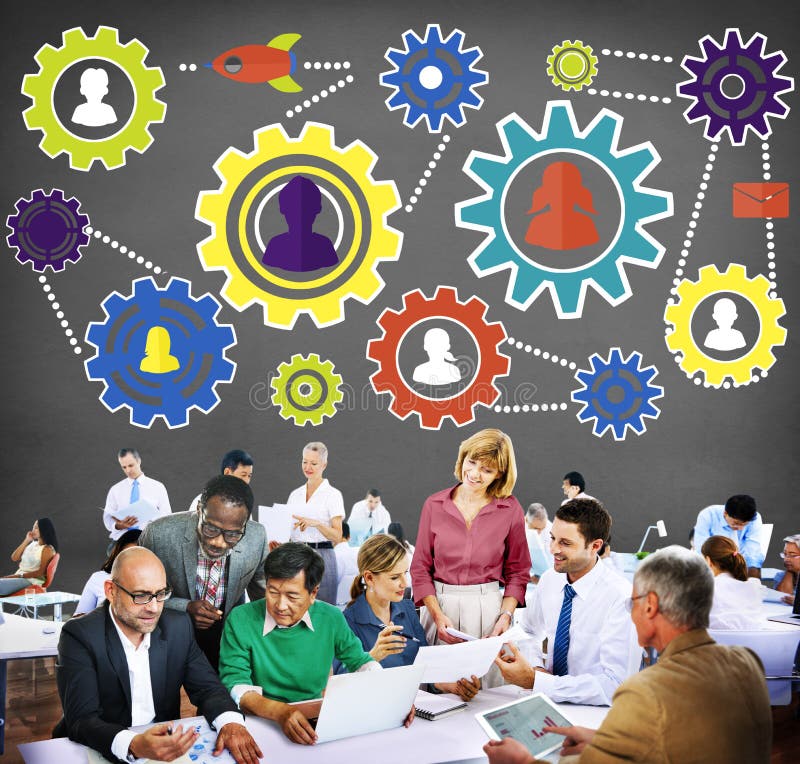 Team Functionality Industy Teamwork Connection Technology Concep Stock ...