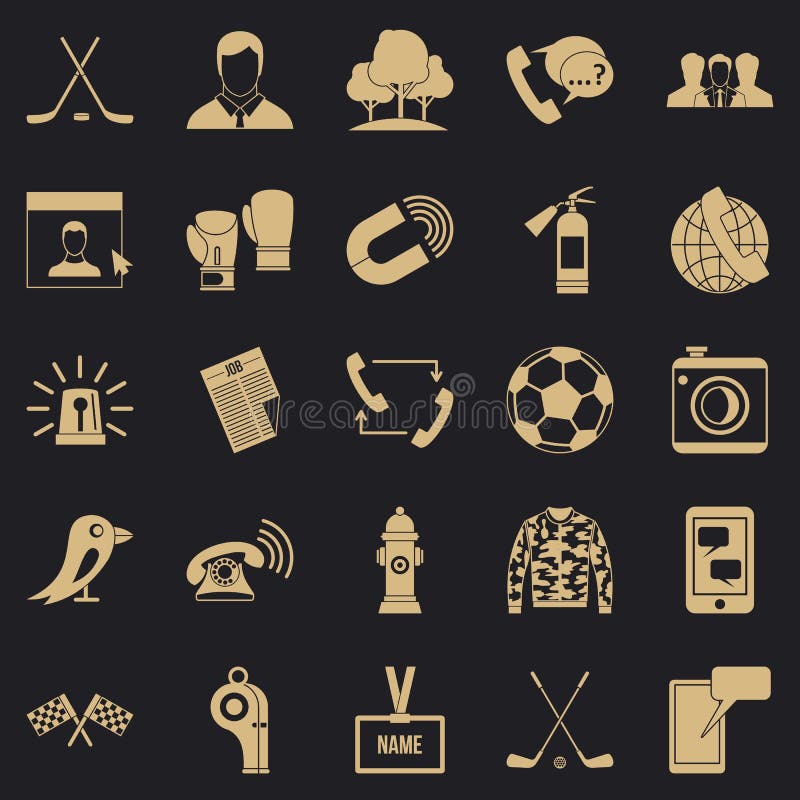 Team Game Icons Set, Simple Style Stock Vector - Illustration of office ...