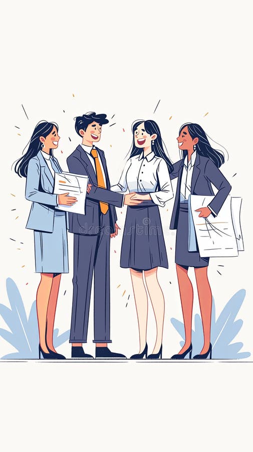 Team Gathering and Celebrating Successful Achievements in a ...