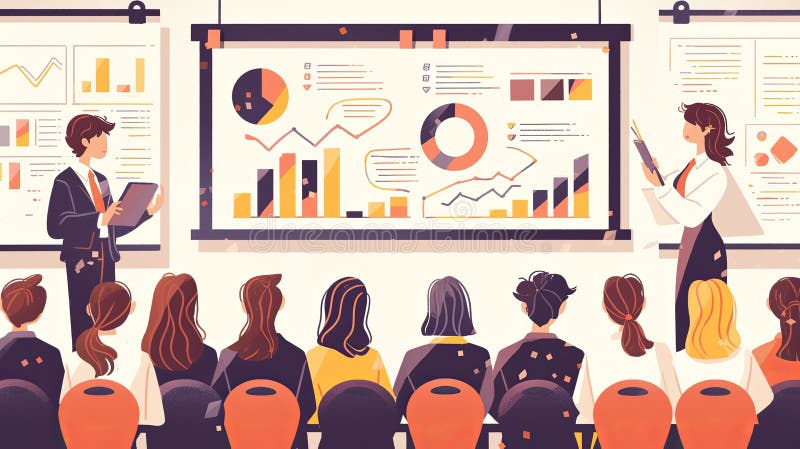 Team Presentation with Graphs and Charts Focused on Business Analysis ...