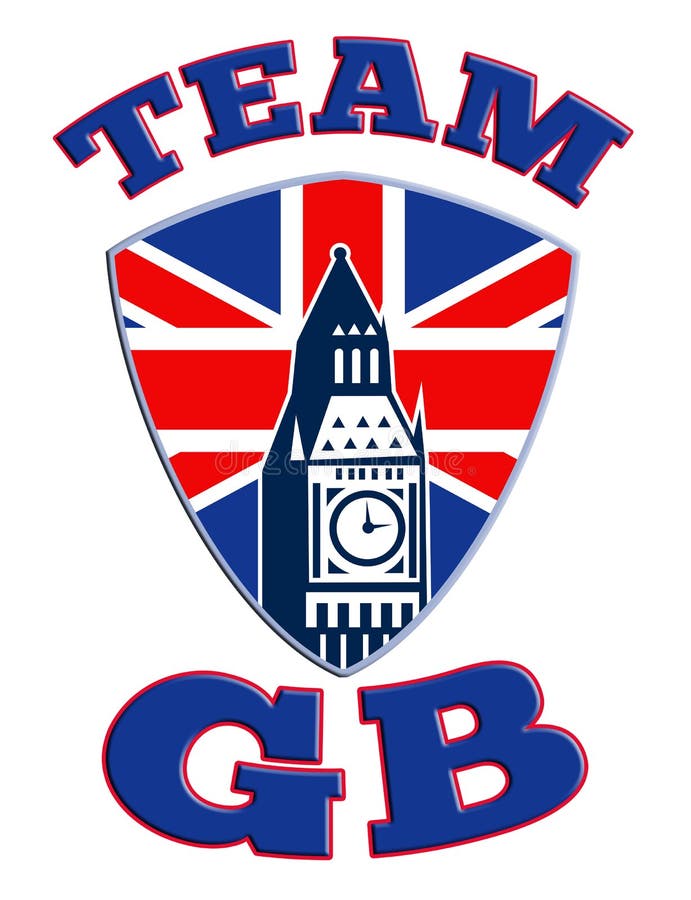 Team GB Big Ben Tower Clock Great Britain Flag Stock Illustration ...