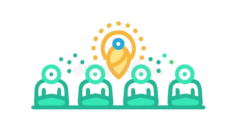 Team Geolocation and Collaboration Icon with Map Pins, Vector Design ...