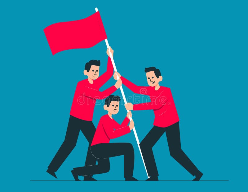 Team Goal Achievement. Teamwork Success Vector Illustration Concept ...