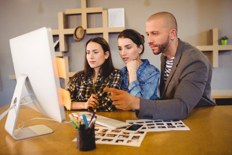 Team of Graphic Designer Working on Computer Stock Image - Image of ...