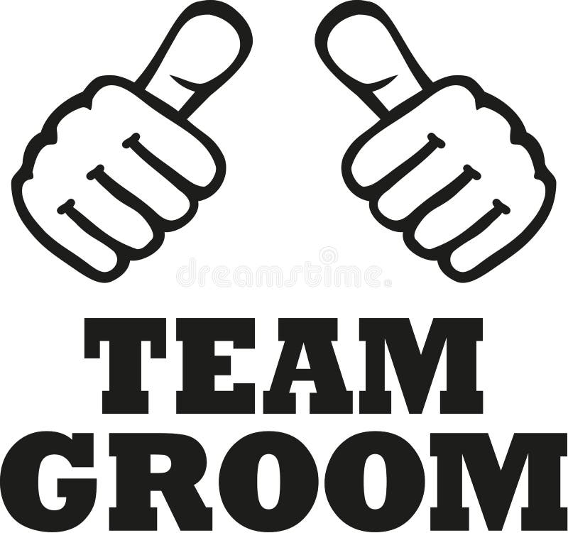Team groom with two thumbs stock vector. Illustration of party - 107202890