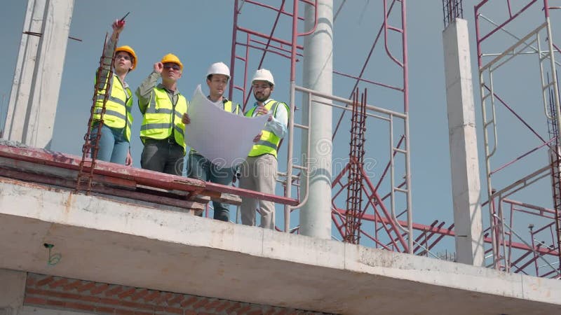 Team Group of Contractor and Architect with Foreman Explaining about ...