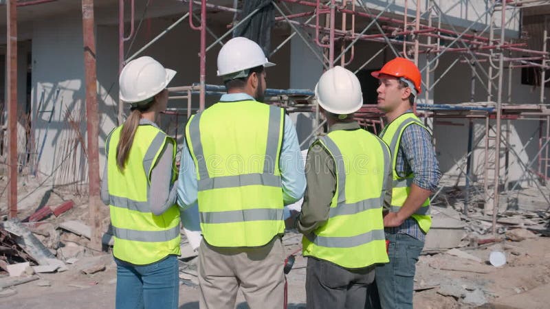 Team Group of Contractor and Architect with Foreman Explaining about ...