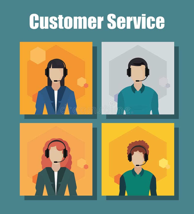 Customer Service Call Center Stock Vector - Illustration of group ...