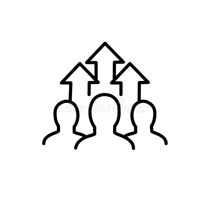 Team Growth and Development Icon on White, Line Vector Stock ...