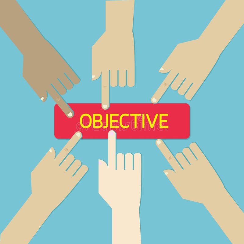 Team Hand Press Business Objective Botton. Stock Vector - Illustration ...