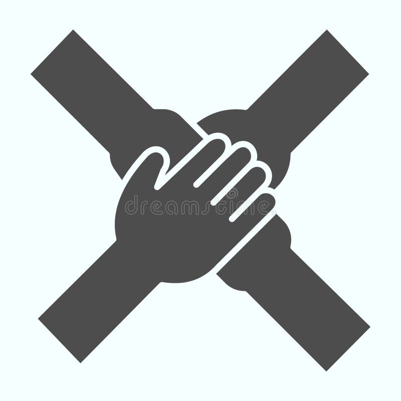 Team Hands Line and Solid Icon. Teamwork Vector Illustration Isolated ...