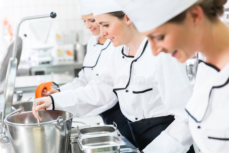Two Chefs in Team in Hotel or Restaurant Kitchen Stock Image - Image of ...