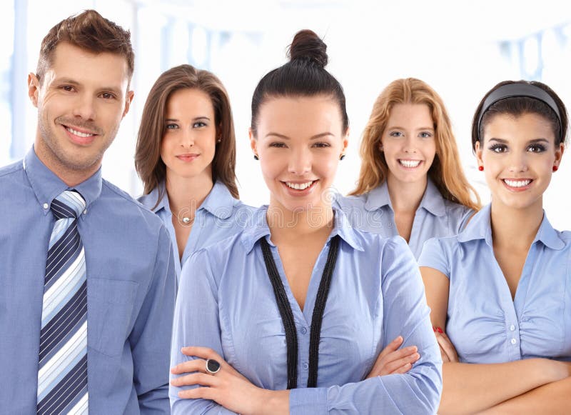 Team of Happy Office Workers Stock Photo - Image of front, face: 32813276