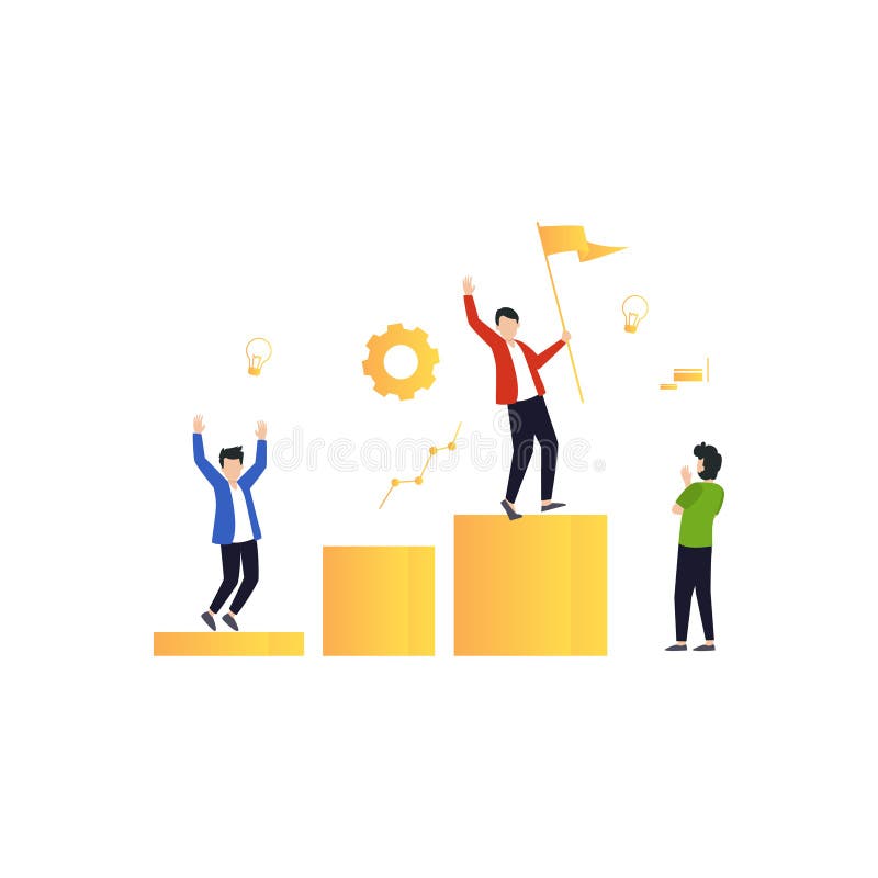 The Team Has Been Achieved the Goal Stock Vector - Illustration of ...