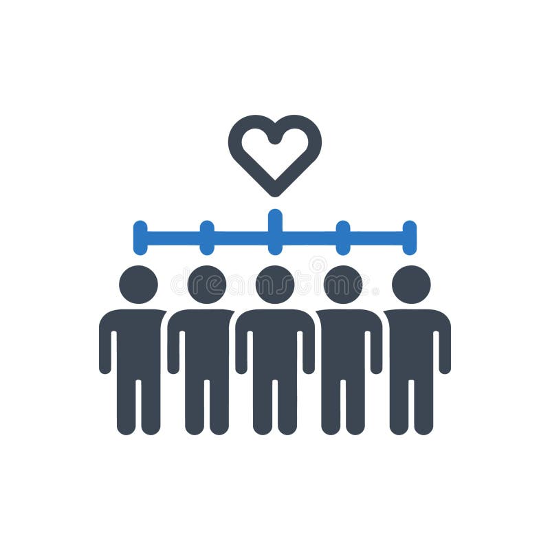 Team heart connection icon stock vector. Illustration of connection ...