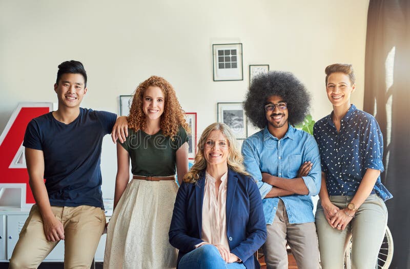 The Team that is Here To Create. Portrait of a Group of Diverse ...