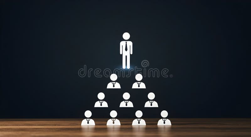 Team Hierarchy Concept with Leader at the Top Depicted in Simple ...