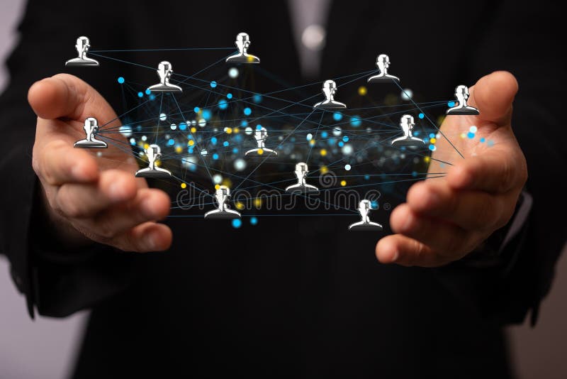 Team Hierarchy Connection Group Digital Stock Image - Image of global ...