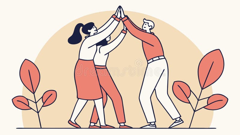 Team High-Five, Collaboration and Success Vector, Vector Design ...