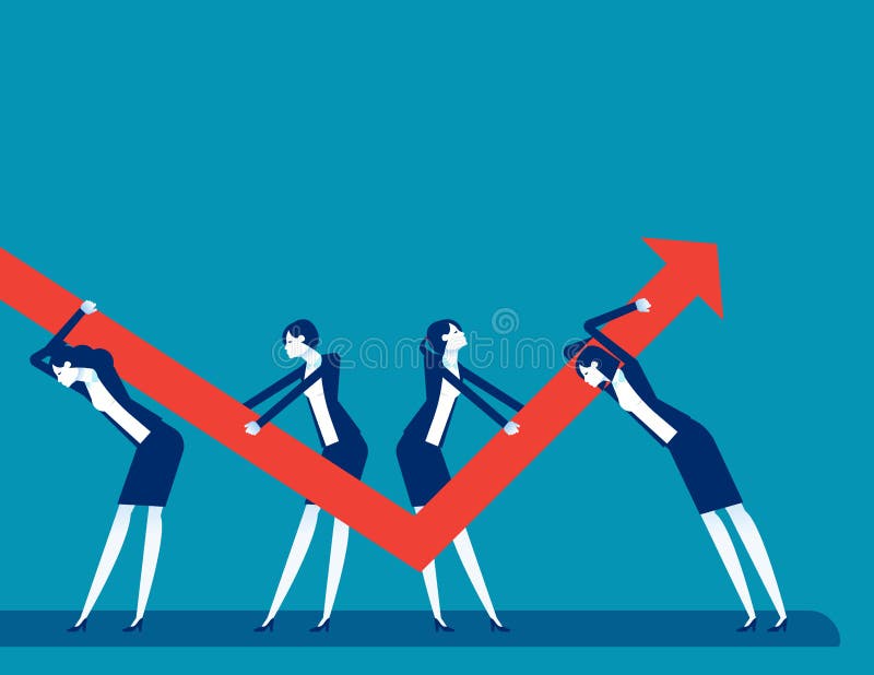 The Team Holding Arrow Up As Symbol of Supporting Business Development ...