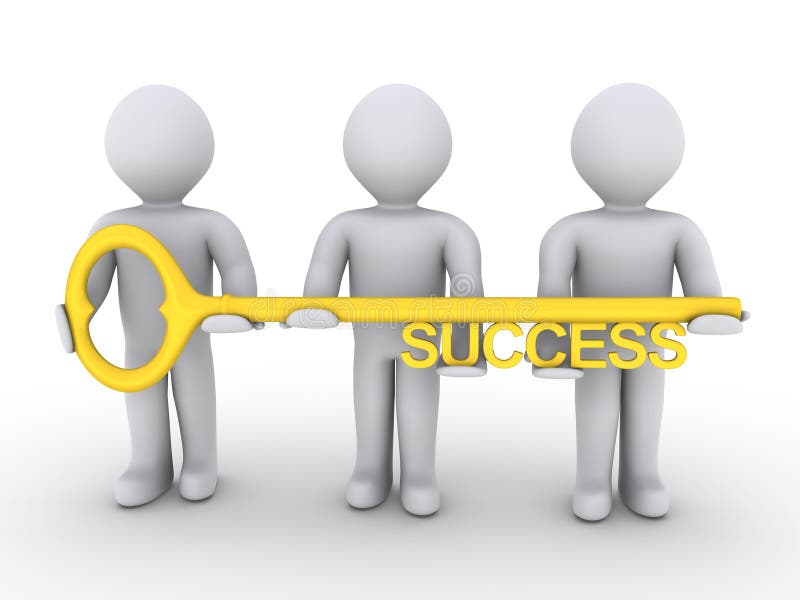 Team is Holding Key of Success Stock Illustration - Illustration of ...