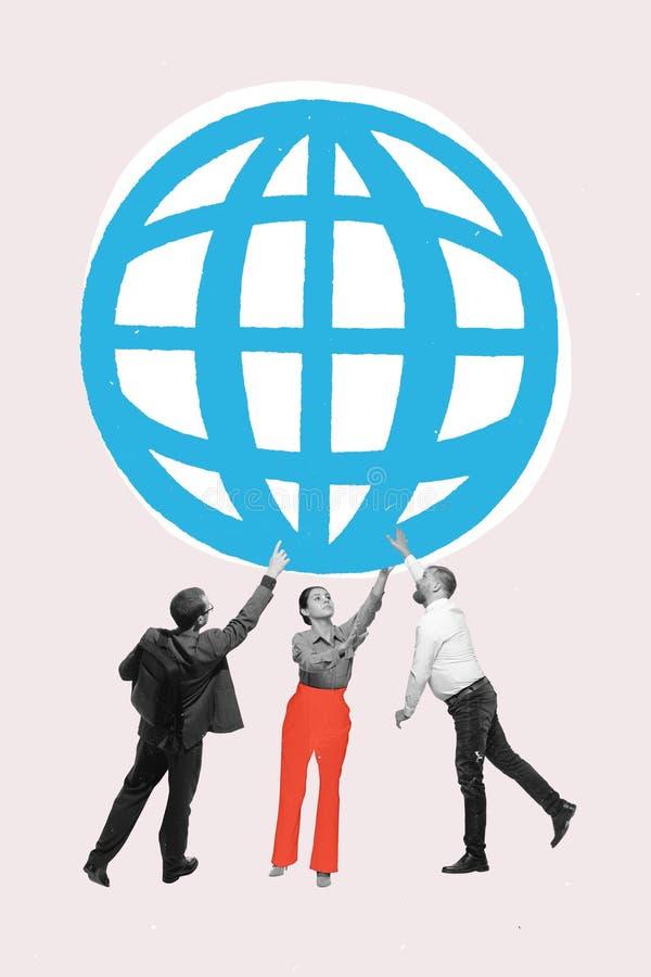 Team Holding Up Globe. Global Connection, Networking, and International ...