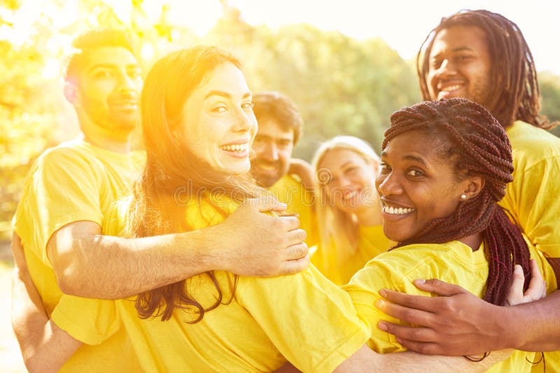 Team Team with a Hug in a Circle for Motivation Stock Photo - Image of ...