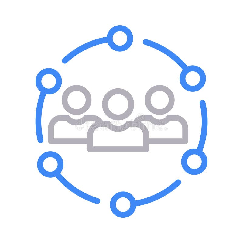 Team Colour Line Vector Icon Stock Vector - Illustration of male ...