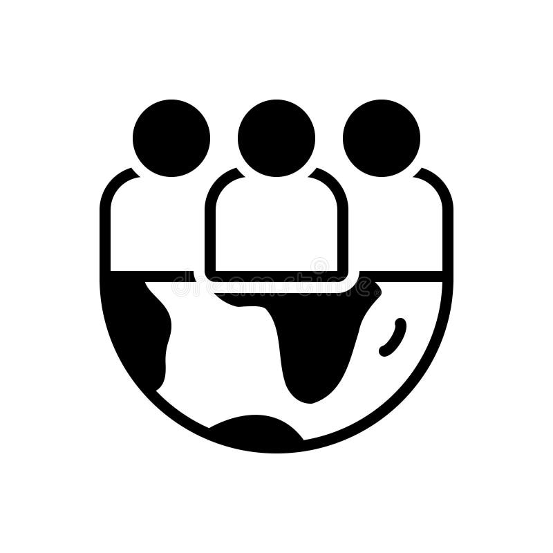 Black Solid Icon for Team, Gang and Group Stock Vector - Illustration ...