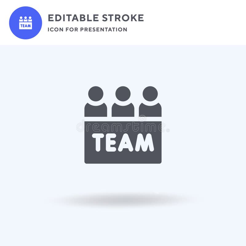 Team Icon Vector, Filled Flat Sign, Solid Pictogram Isolated on White ...