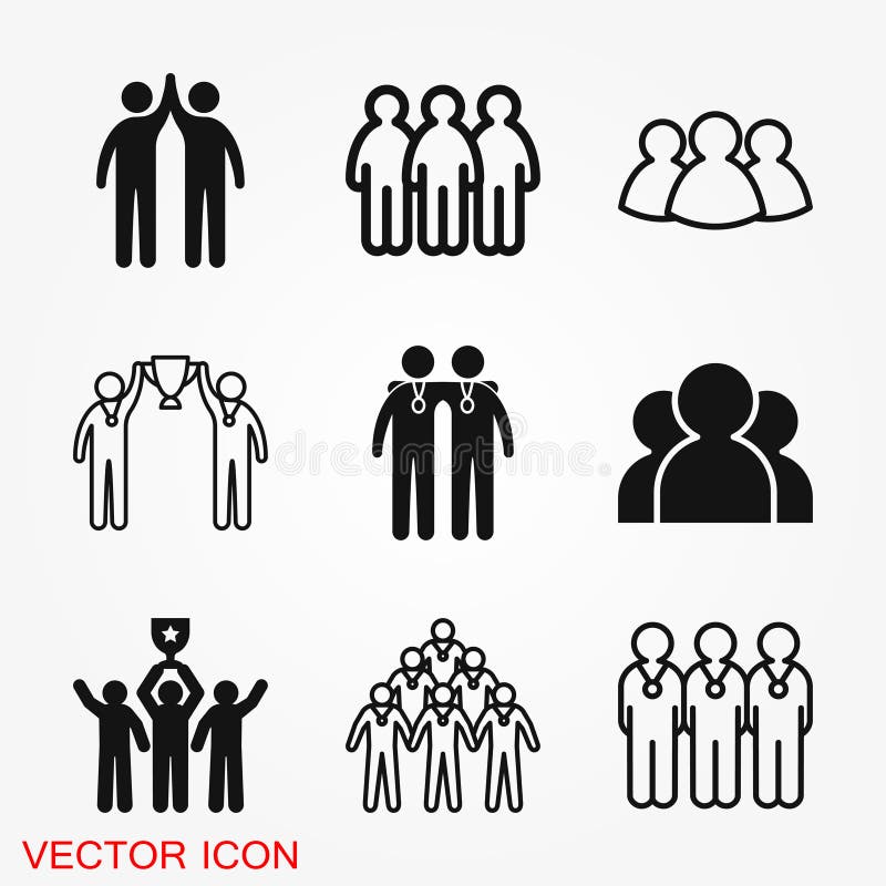Team Icon Vector Sign Symbol for Design Stock Illustration ...