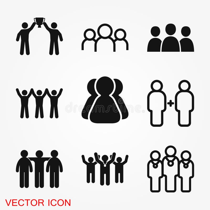 Team Icon Vector Sign Symbol for Design Stock Illustration ...