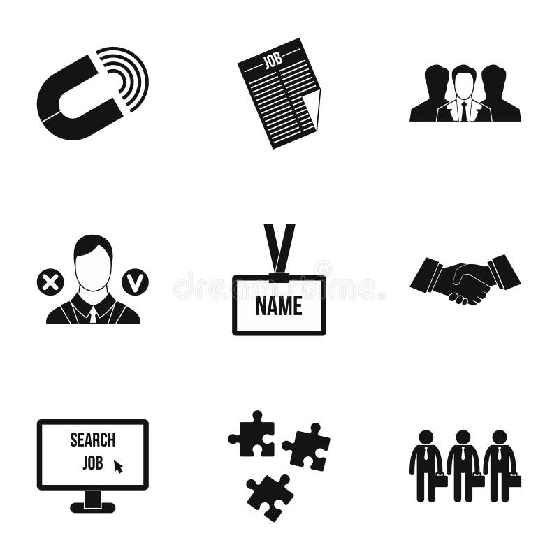 Team Icons Set, Simple Style Stock Vector - Illustration of partnership ...