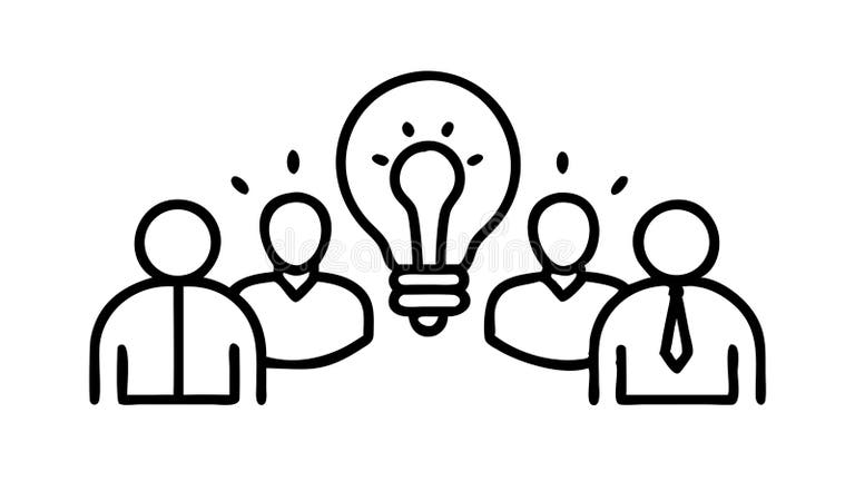 Team Idea Collaboration Icon, Collective Intelligence Group, Vector ...