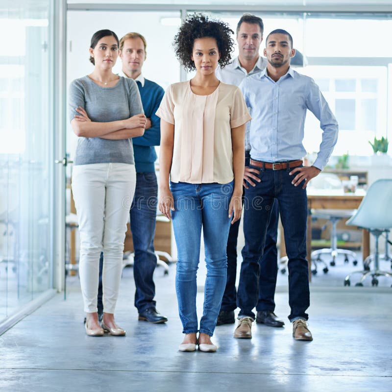 The Team with Incredible Drive. Portrait of a Group of Diverse ...