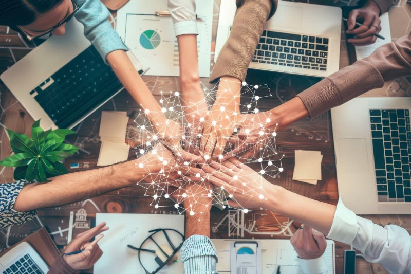 Team of Individuals Standing in Unity, Holding Hands Together, a Visual ...