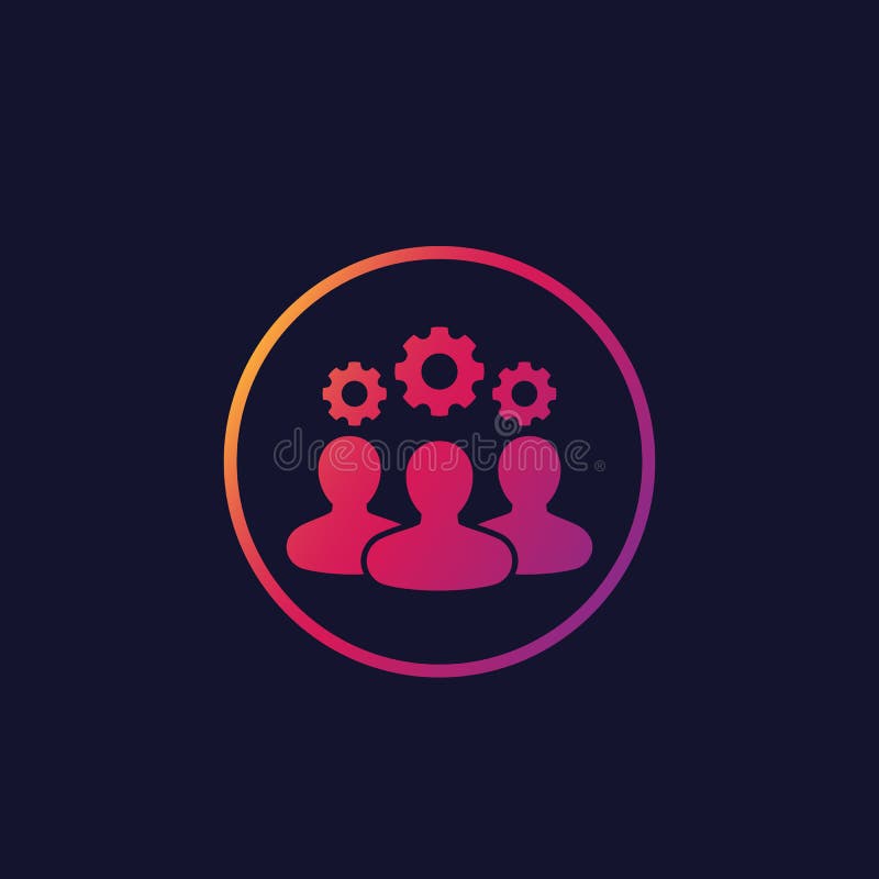 Team Interaction, HR, Staff Management Icon Stock Vector - Illustration ...