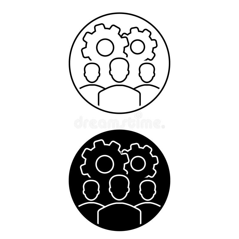 Team Interaction Vector Icon Set. Developer Illustration Sign ...