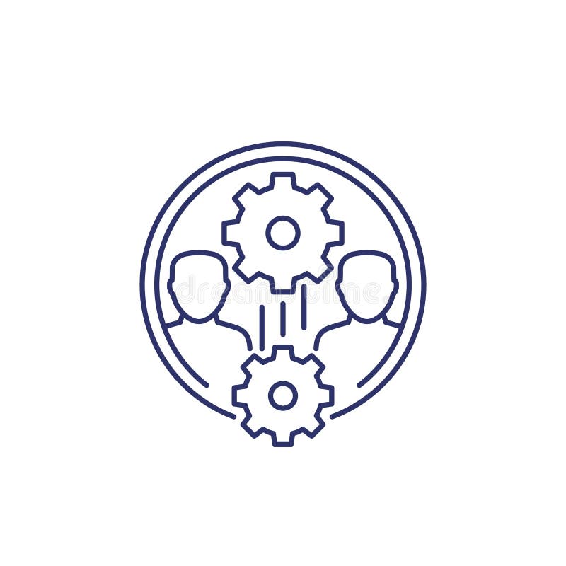 Team Interaction, HR, Management Linear Icon Stock Vector ...